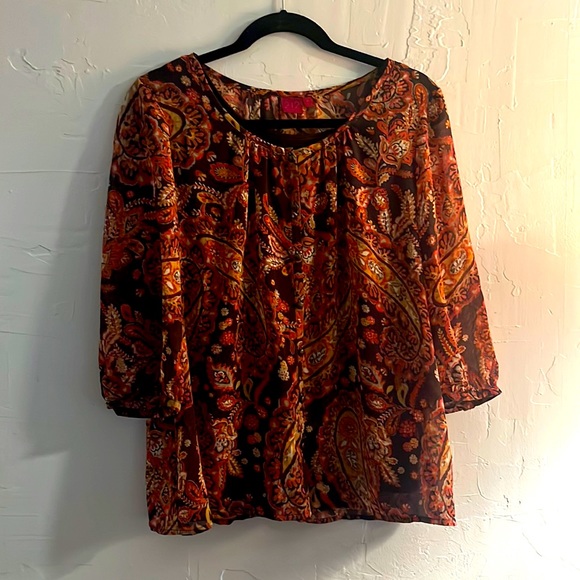 212 Collection | Tops | Flowy Fall Paisley Blouse | Poshmark